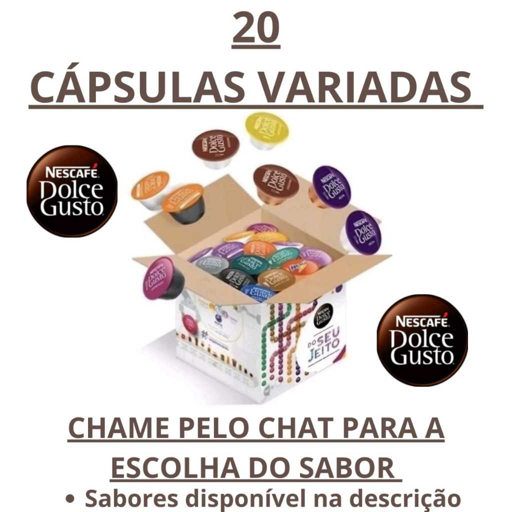 DOLCE GUSTO Kit 20 Capsulas Nescafé Dolce Gusto Escolha seus Sabores ...