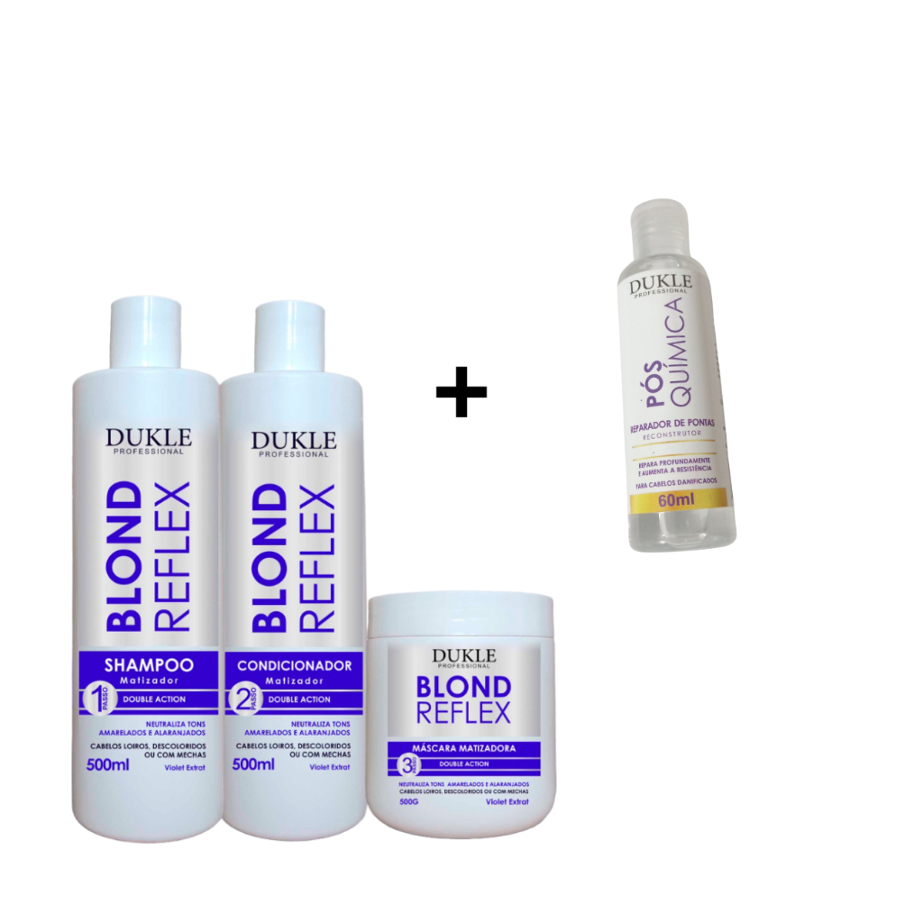 KIT DE HIDRATAÇÃO MATIZADOR PARA LOIROS E GRISALHOS DUKLE 4 ITENS ...