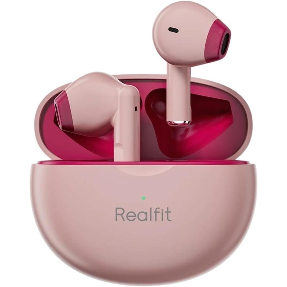 Fone de Ouvido Bluetooth Realfit F2 Rosa Sem Fio Ear Buds | Shopee Brasil