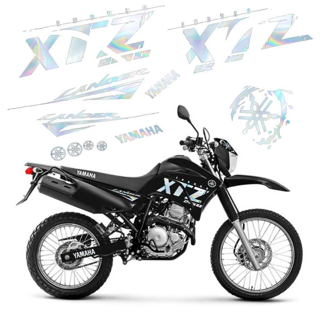 Kit faixa adesivo Holográfico moto Yamaha Lander 250 2007 / 2019 off ...