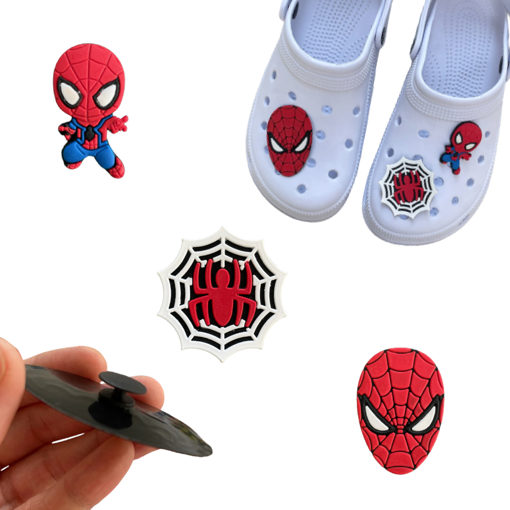 Kit 3 Pins Broches Para Crocs Babuche Emborrachados Homem Aranha ...