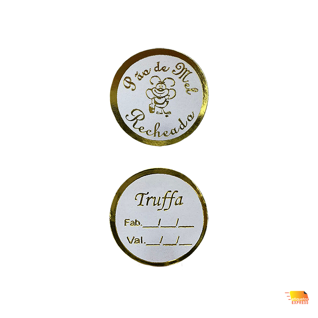1.000 Etiquetas PÃO DE MEL ou Truffa USO MANUAL Validade Fabricação ...