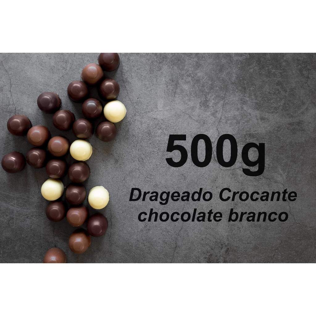 Cacau Show Drageado Bytes Chocolate Branco Crocante a quilo - GRANEL ...