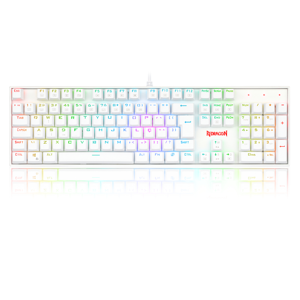 Teclado Mecânico Redragon Mitra RGB Branco Switch Outemu Red PT-BR ...