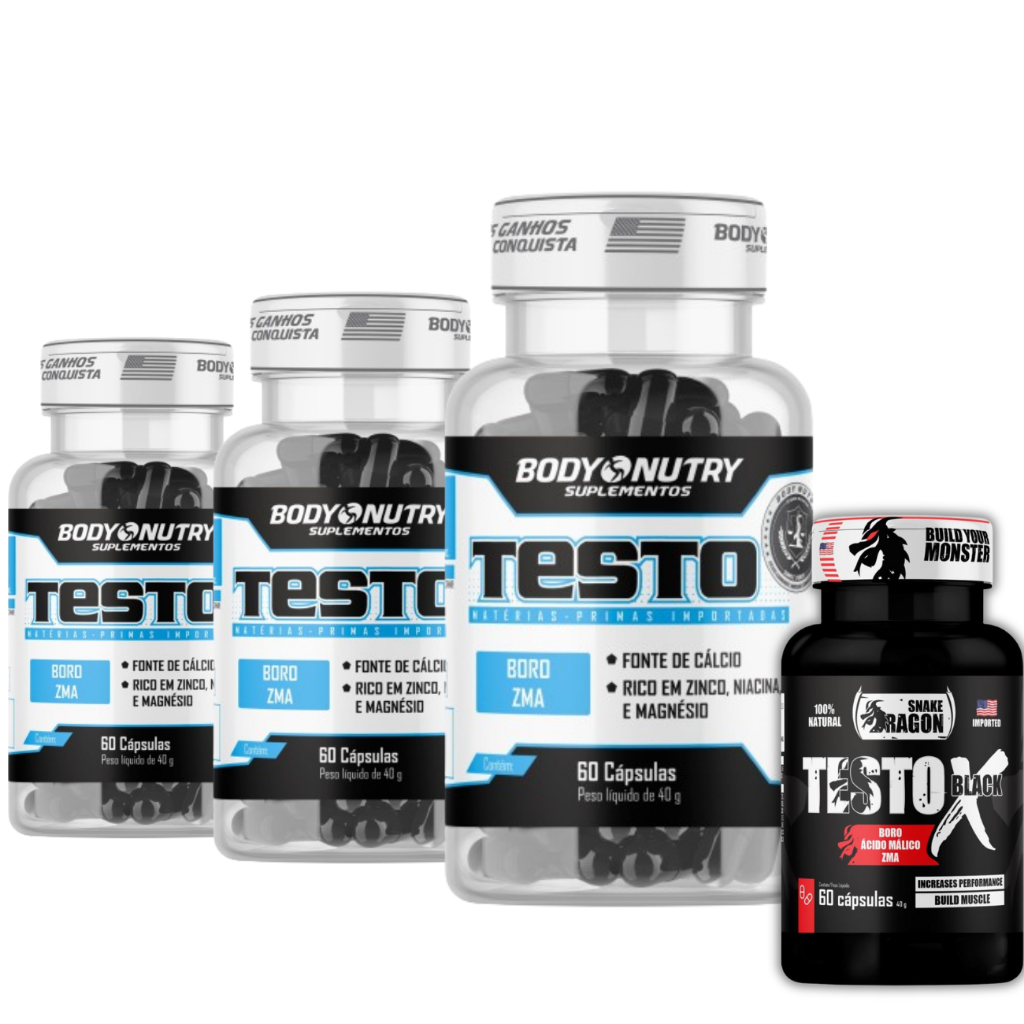 Kit Testo 60 Cápsulas + Testo Black - Fórmula Importada envio rápido ...