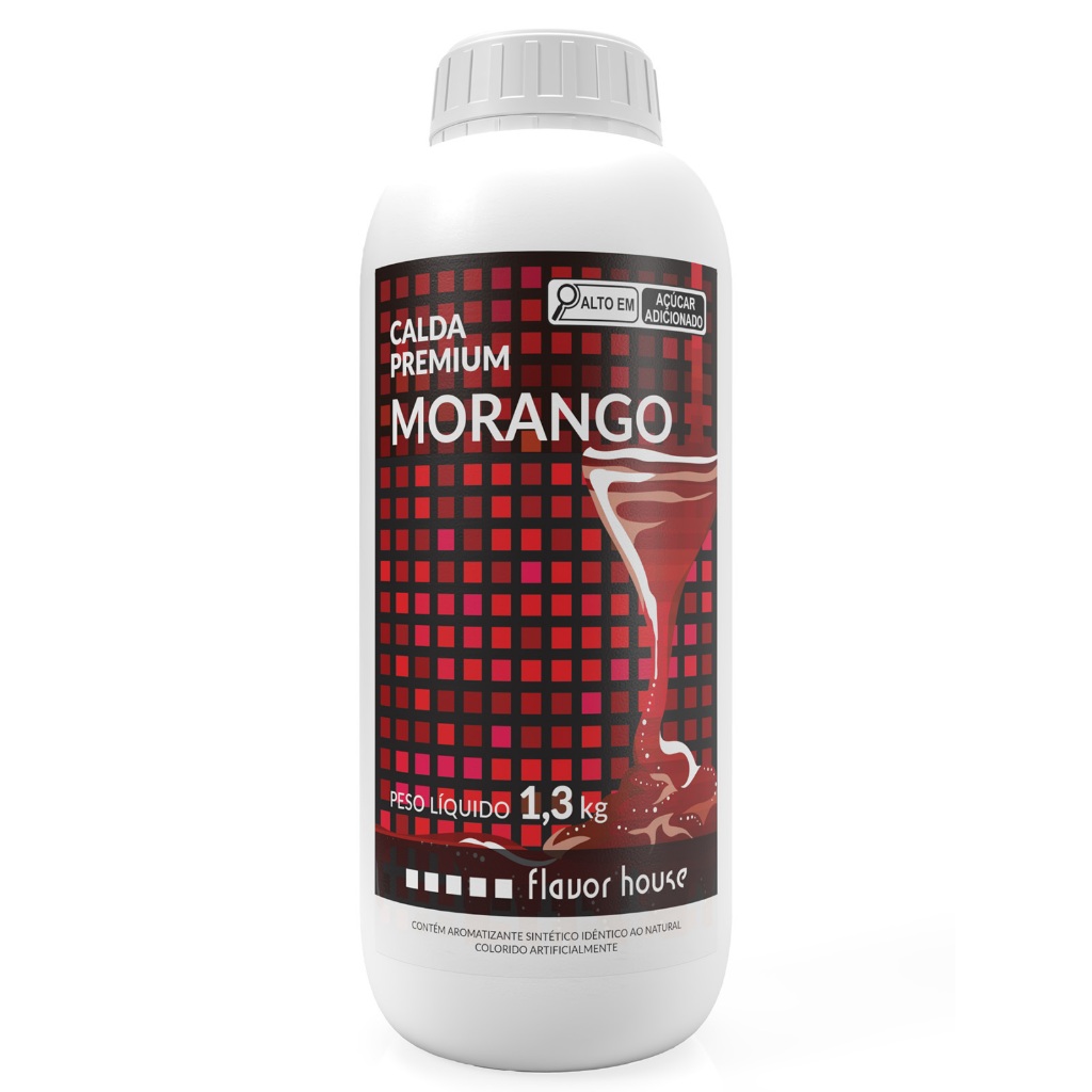 Calda Premium sabor Morango Flavor House 1,3 kg | Shopee Brasil