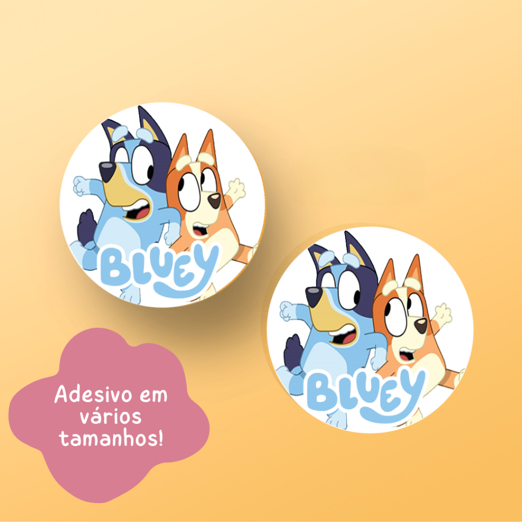 Adesivo redondo | Bluey e Bingo | Papel fotográfico 4 5 6 7 cm | Shopee ...