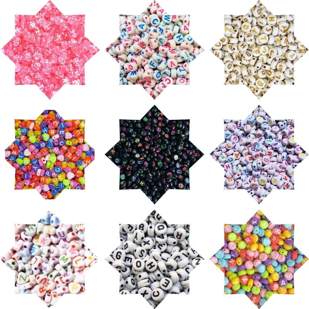 Kit 1000 Miçangas Alfabeto Letras Vogal E Consoante Sortidas | Shopee ...