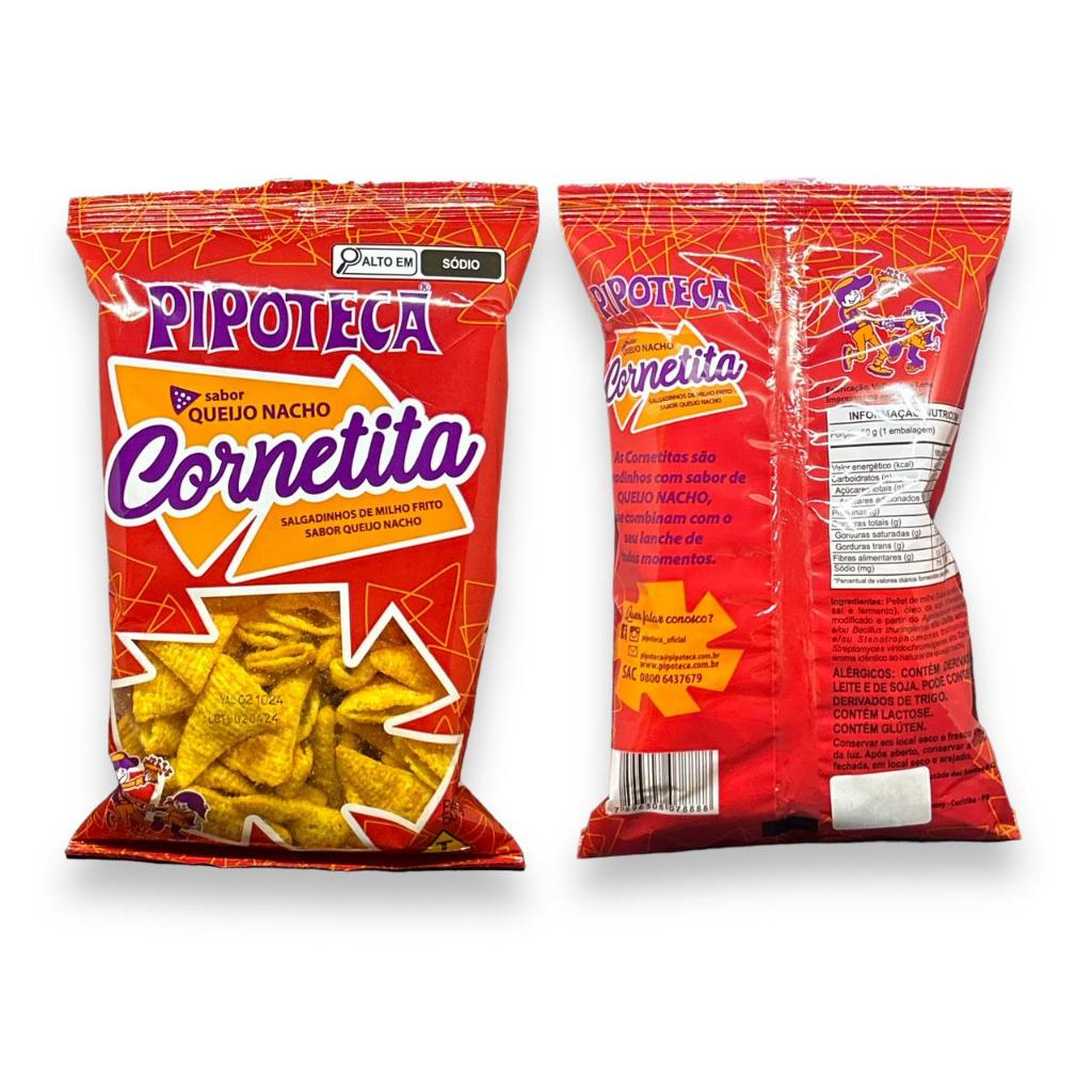 Pipoteca Queijo Nacho Caixa com 6 un Cornetita 50gr | Shopee Brasil
