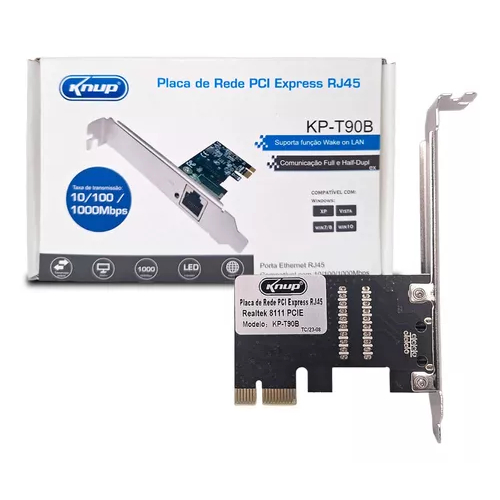 Placa De Rede Gigabit Lan Rj45 Pci Express 1000mbps Para Pc | Shopee Brasil