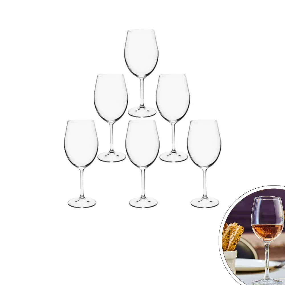 Jogo De 6 Taças Vinho Tinto 450ml Cristal Bohemia Titanium Gastro ...