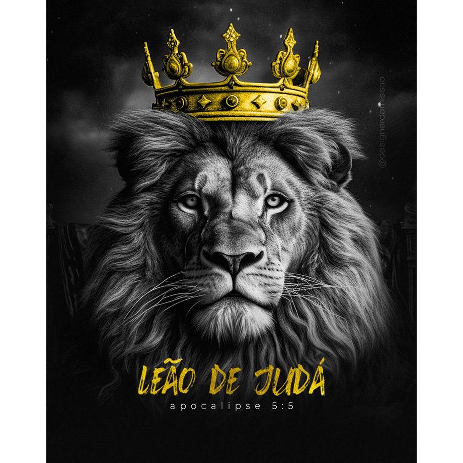 Quadro leão Jesus Deus Religioso versiculo tribo de judá cristão ...