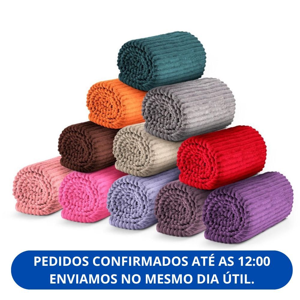Manta Cobertor Canelada Toque Flannel Casal Quentinha | Shopee Brasil