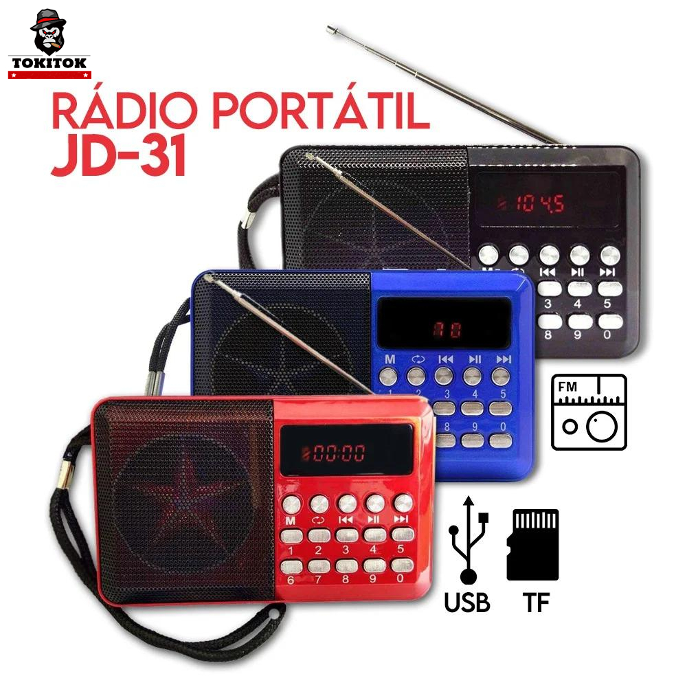 Mini RádioPortátil Fm Bluetooth com Display digital Entrada Usb SD, JD-30/JD-31/JD-35 | Shopee ...