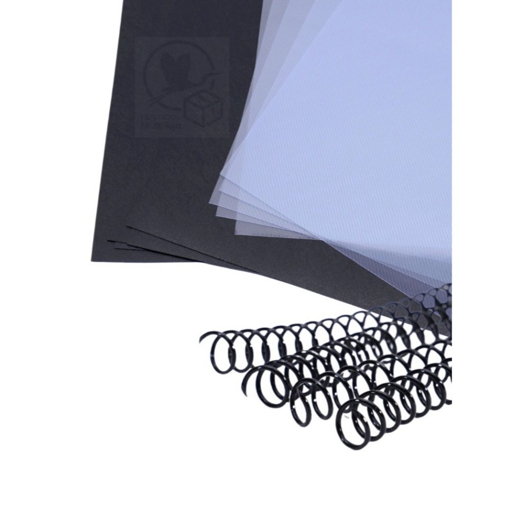 Kit 100 Capas A4 Line/preta + 100 Espirais 9mm Encadernação | Shopee Brasil