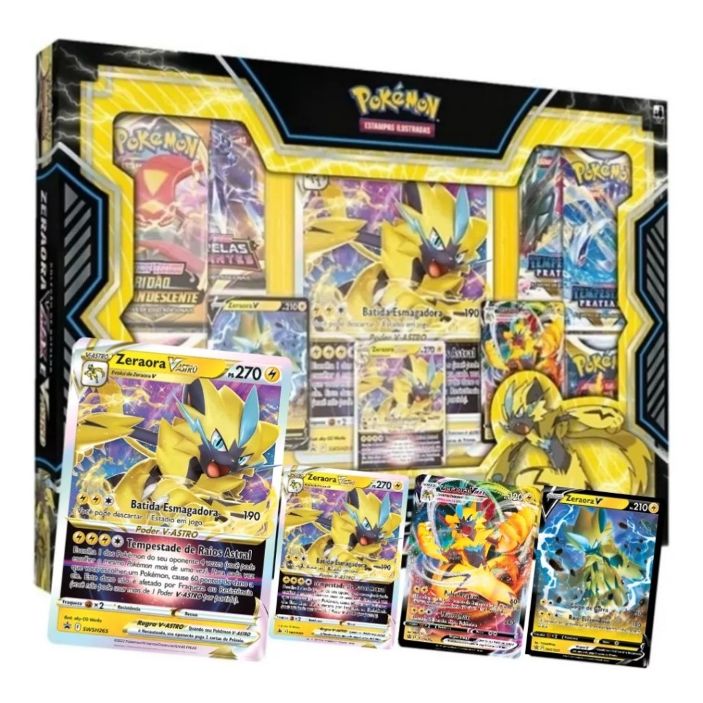 Box Pokémon TCG Coleção Especial Zeraora VMax E V-Astro | Shopee Brasil