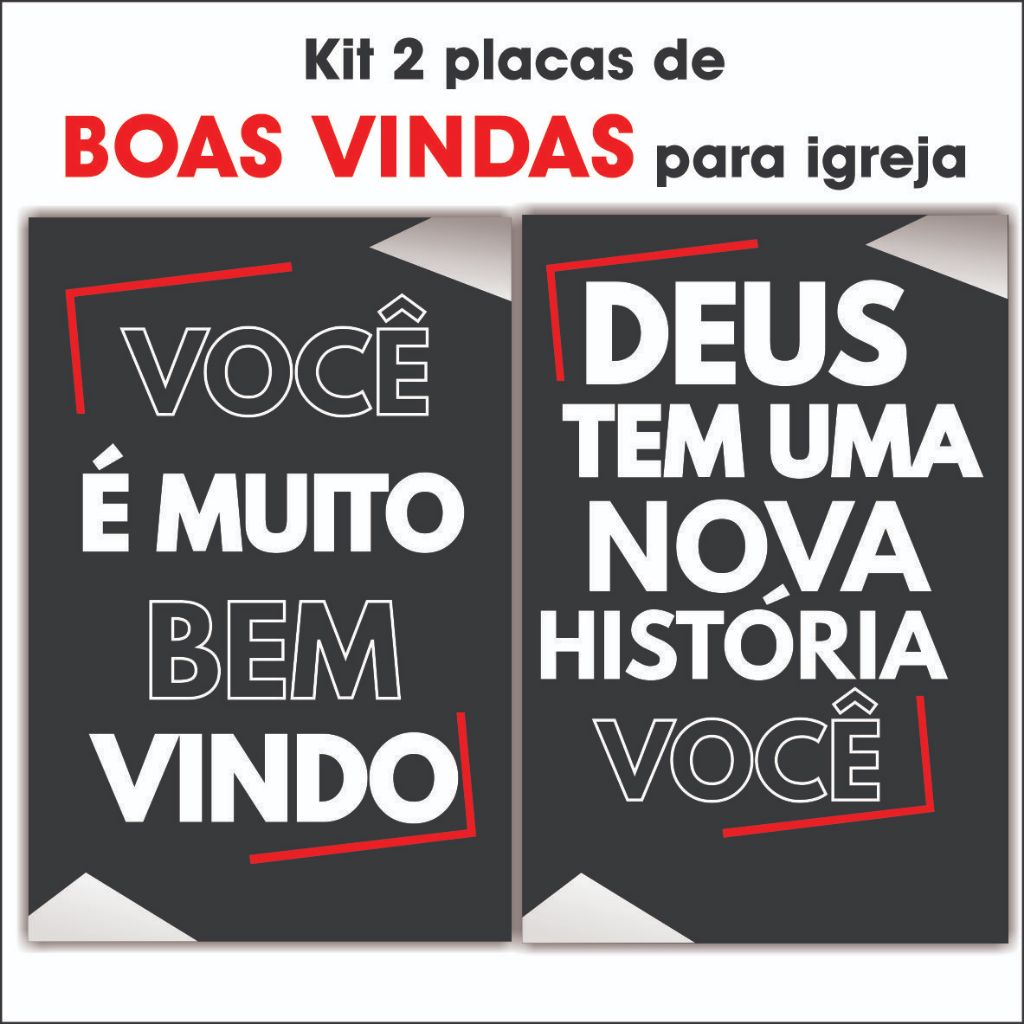 2 Placas Seja Bem Vindo para Igreja | Shopee Brasil