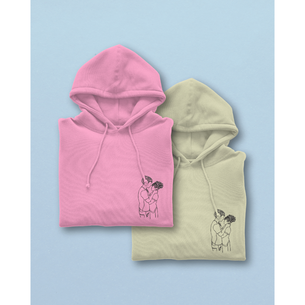 Kit de Moletom para casal com Foto Bordada Só Contorno - Presente ...