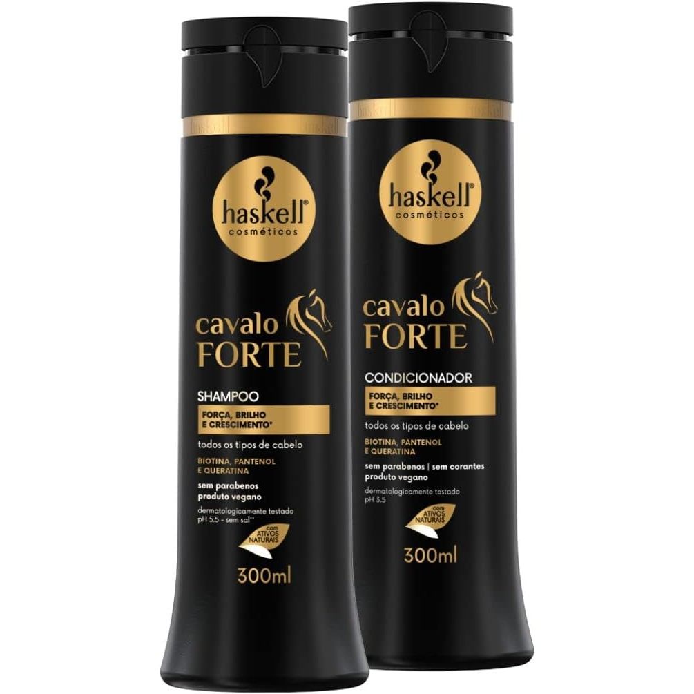 Kit Capilar Cavalo Forte Com Shampoo e Condicionador Haskell 500ml | Shopee Brasil