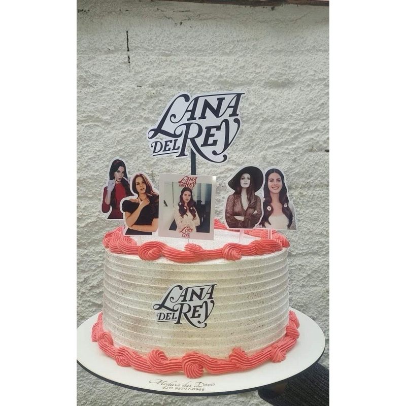 topo de bolo de aniversário Lana Del Rey - topper de aniversário ...
