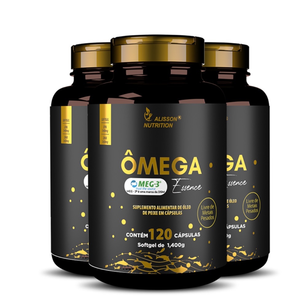 Suplemento Ômega 3 Essence com Selo Meg-3 Kit 360 Cápsulas softgels ...
