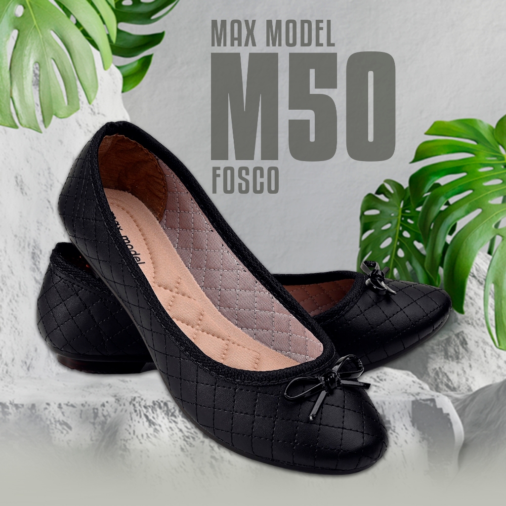 Sapatilha Feminina Preto Fosco Formal Estilo Moleca | Shopee Brasil