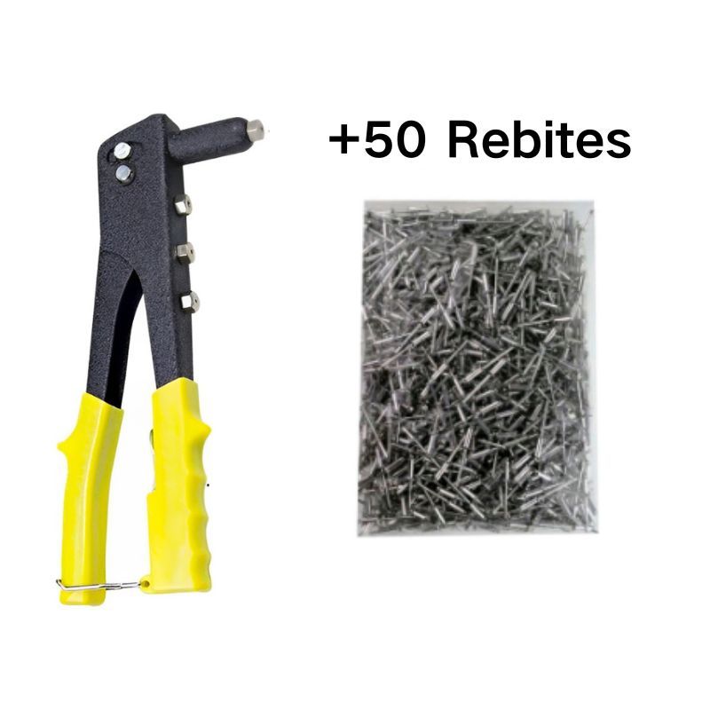 Rebitadeira Manual Profissional Alicate Rebitador 9,5 pol 24cm 4 Bicos ...