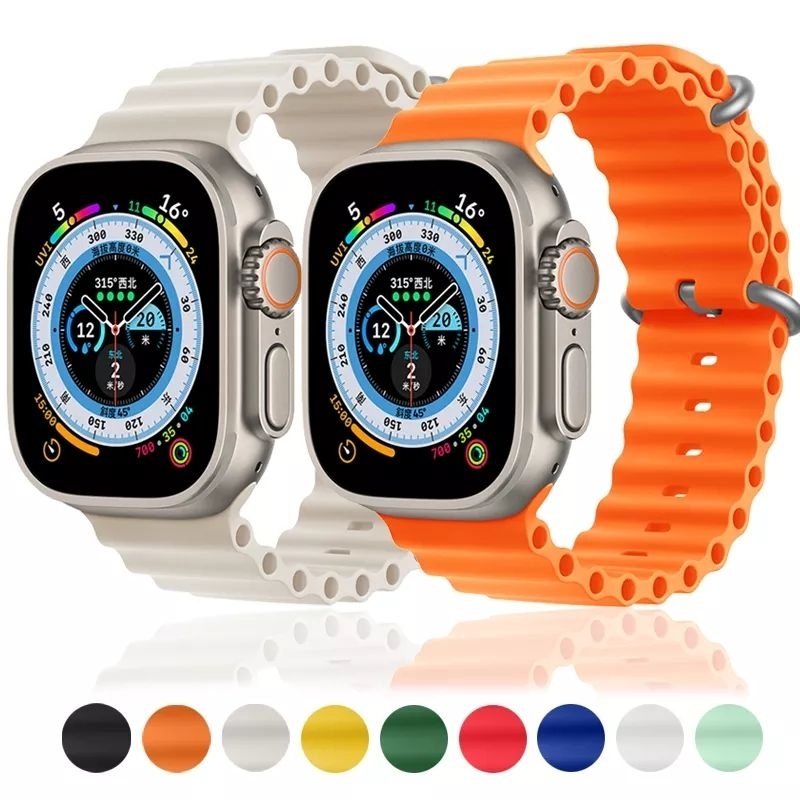 KIT 3 Pulseira Smartwatch Oceano Todos Modelos 42/44/45/49mm para ...