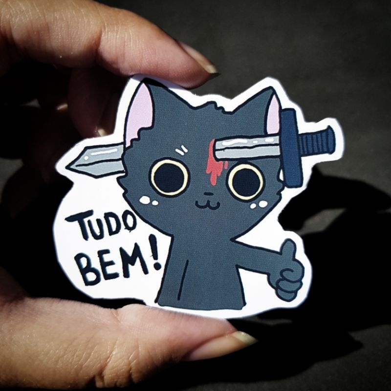 Sticker adesivo meme gatinho tudo bem | Shopee Brasil