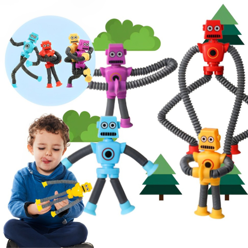 Kit Robo Pop It com Luz Led Pop Tub Fidget Toys Brinquedo Infantil ...