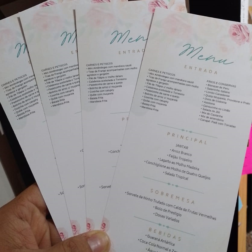 Menu Cardápio de Mesa Festa de Casamento ou 15 Anos | Shopee Brasil