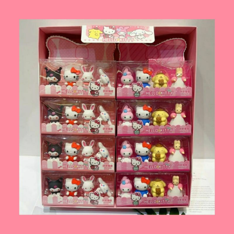 Kit borrachas Sanrio Mini figures Kawaii alternativo Kuromi pompompurin ...