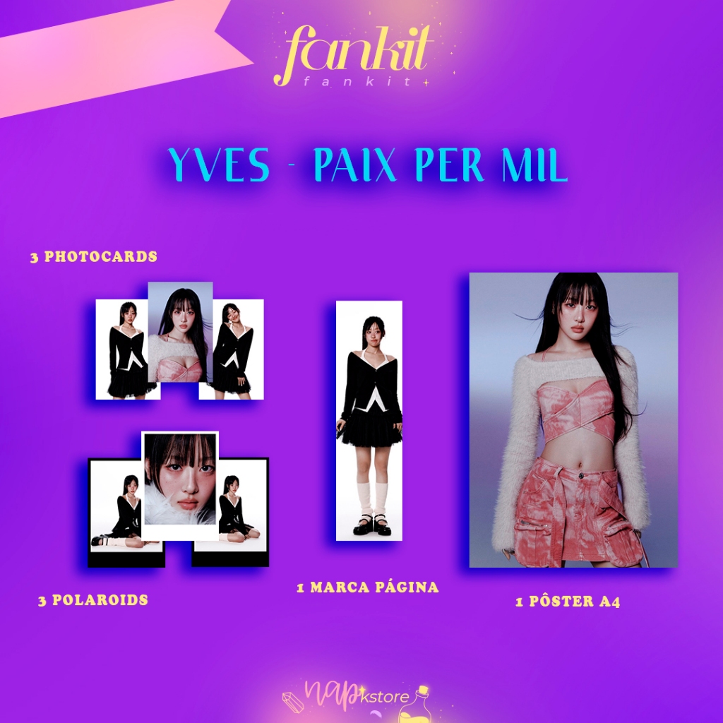 FANKIT FANMADE YVES LOONA - PAIX PER MIL / Photocard/Pôster/ Polaroid / Marca página | Shopee Brasil
