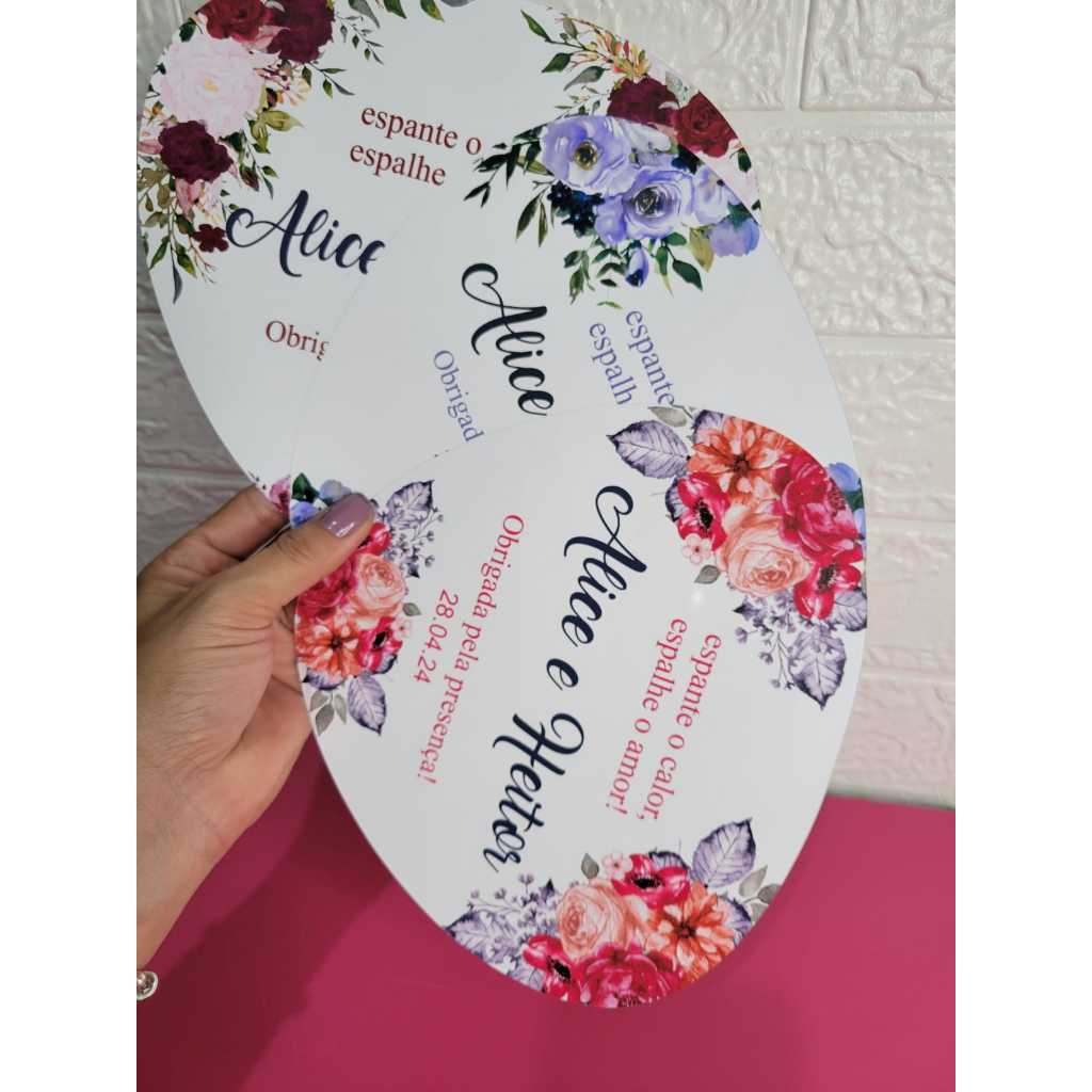 Leque para casamento ou eventos. Personalizado com Nomes e Data ...