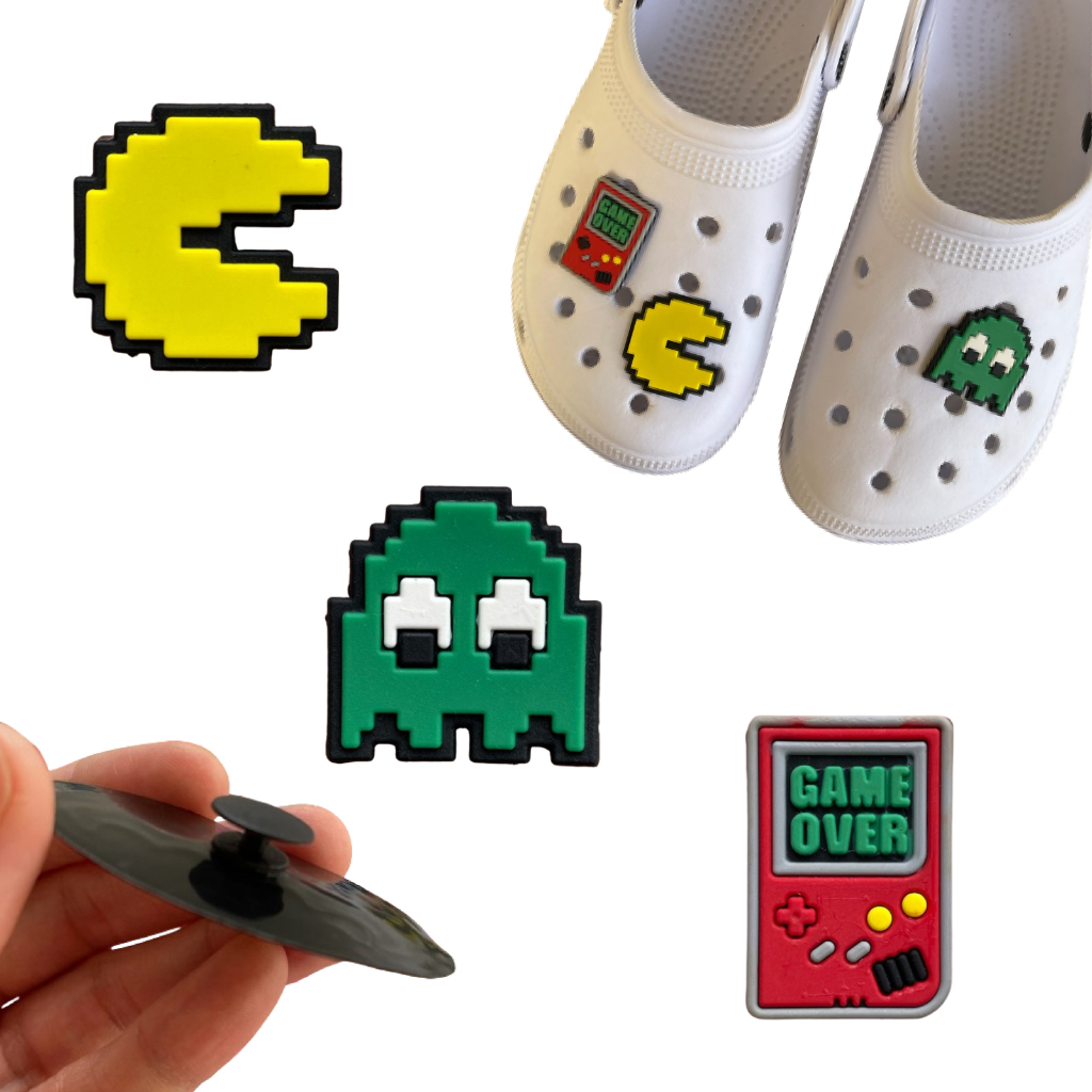 Kit 3 Pins/Broches Para Crocs/Babuche Emborrachados Jibbitz Pacman ...
