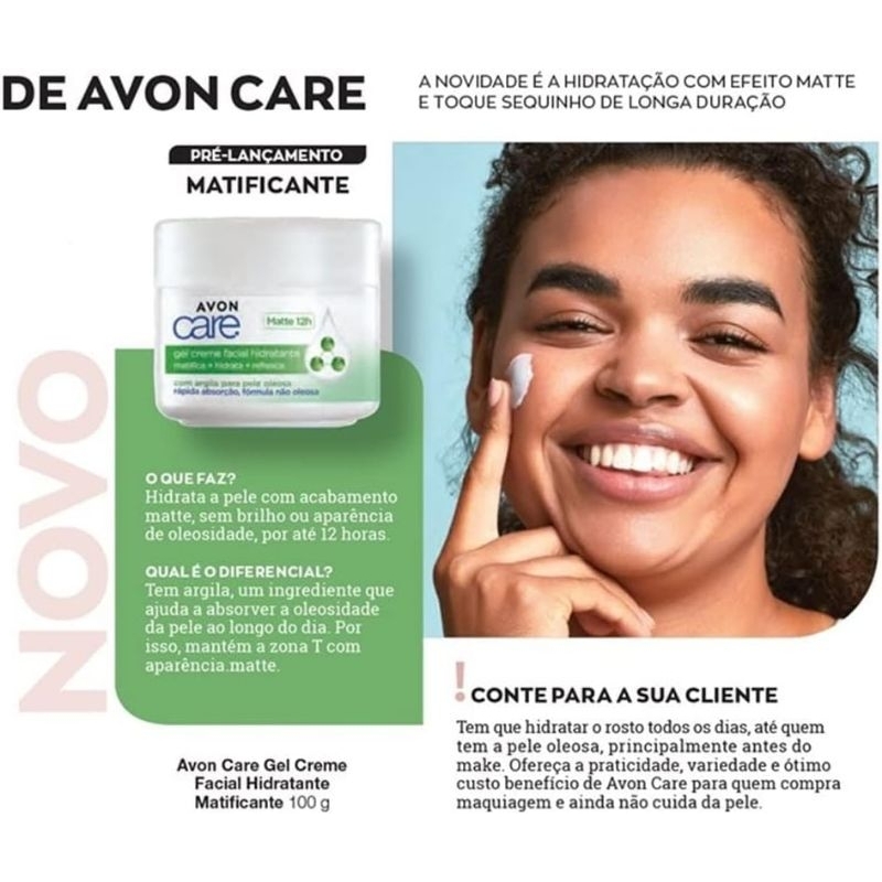 Gel Creme Facial Hidratante Matificante Avon Care | Shopee Brasil