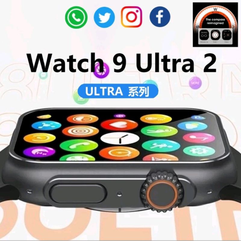 NOVO RELOGIO INTELIGENTE SMARTWATCH 9 ULTRA 2 MAX, NOTIFICACOES 49MM ...