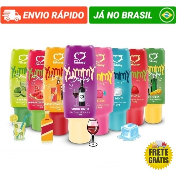 Yummy Drinks Gel Térmico Beijável E Comestível 15ml Sexy Fantasy Sexo Oral Boquete Beijo Grego