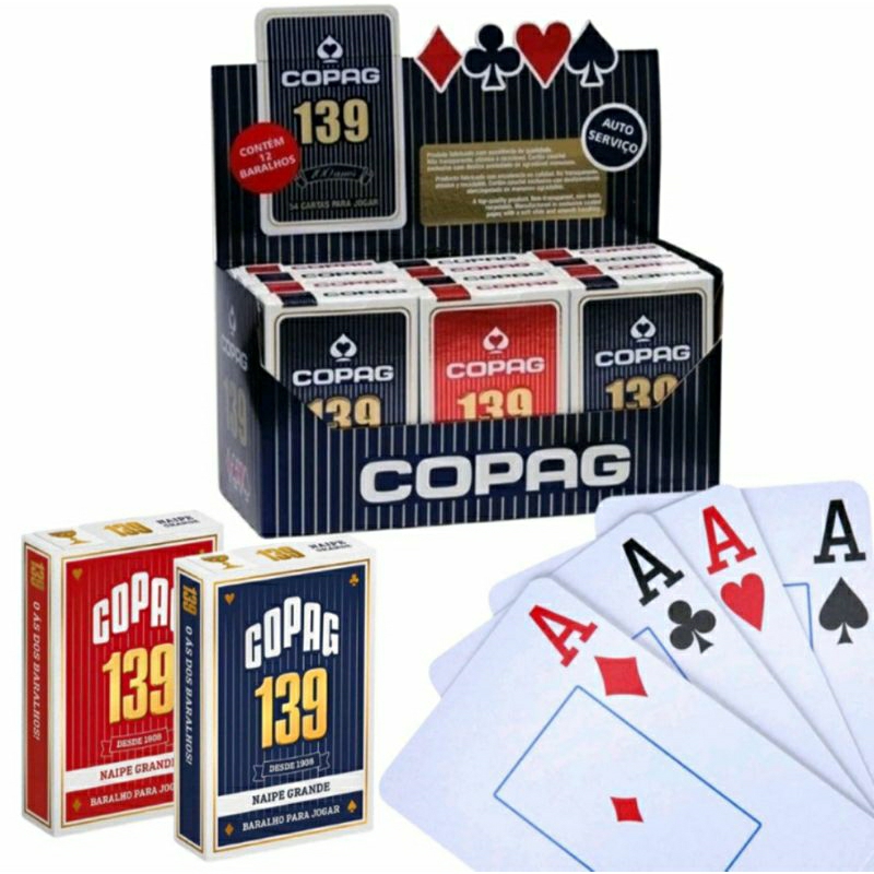 Baralho Copag 139 Naipe Grande 55 Cartas Profissional | Shopee Brasil