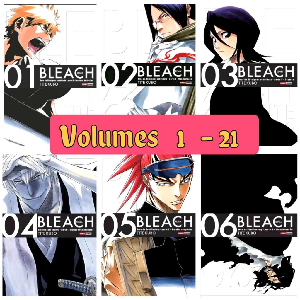Bleach Remix Volumes 1 ao 21 Mangá ( Novo - Lacrado) Português - Faz a Boa!