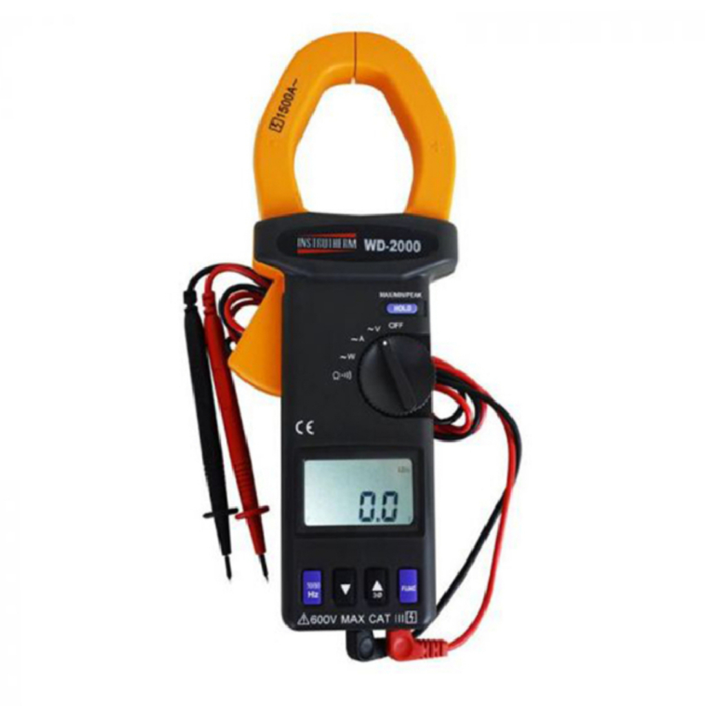 Wattímetro Digital 600V A 1500A Rms Função Pico Harmônicas Wd-2000 ...