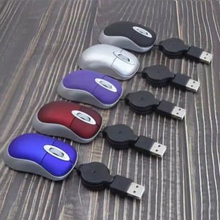 Mini Mouse Óptico Retrátil USB Com 60cm Portatil Para Pc/Notebook Com Fio | Shopee Brasil