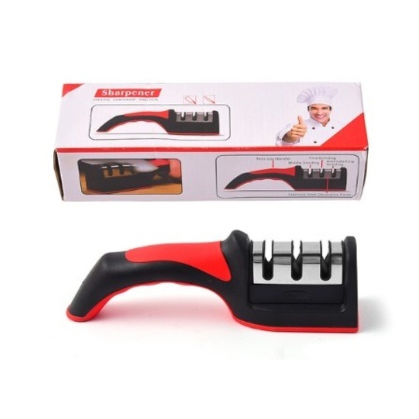 Amolador Afiador De Facas Em Aço Inox Base Emborrachada Profissional ...