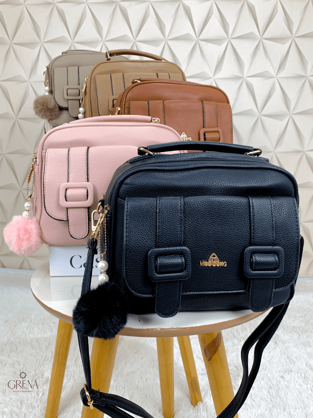 Bolsa Luxo Média Grande Premium Executiva Couro Sintético da Miss Dong ...