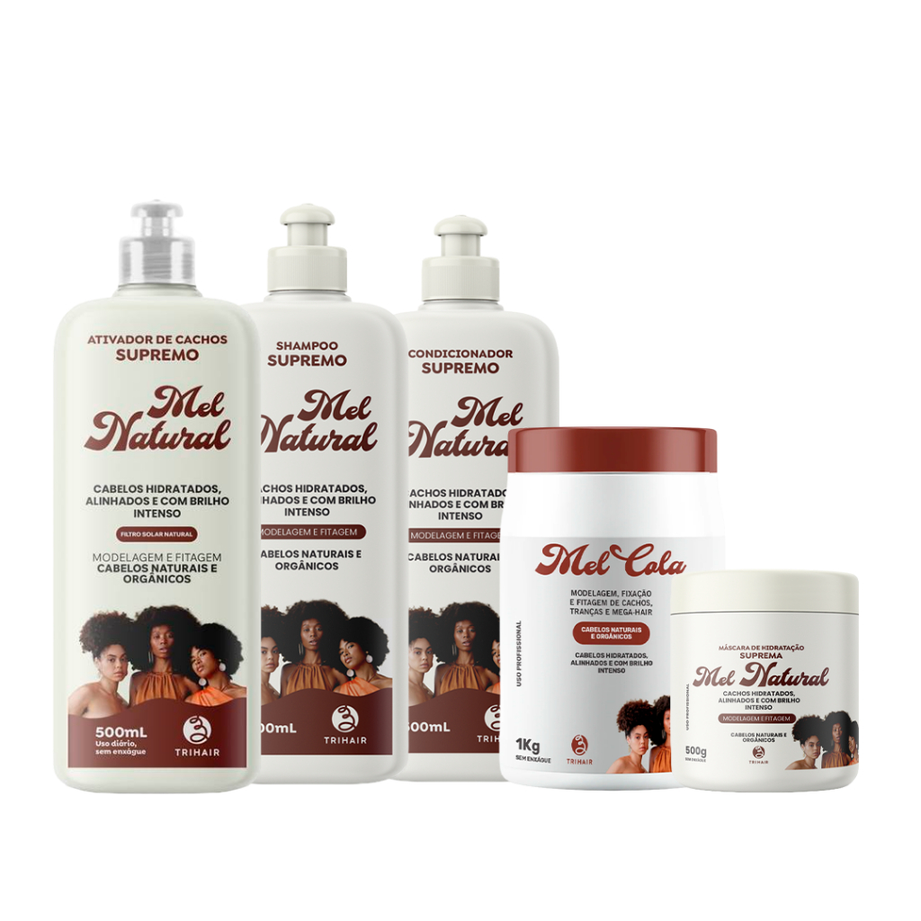 Kit Mel Cola completo para cabelos Cacheados com Shampoo , Condicinado ...
