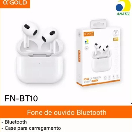 Fone De Ouvido BT Sem Fio A'Gold (FN-BT10) | Shopee Brasil