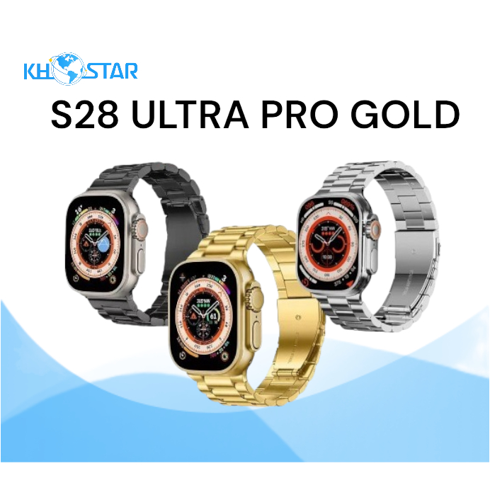 RELÓGIO SMARTWATCH S28 ULTRA PRO GOLD - TAMANHO 49 MM + 2 PULSEIRAS ...