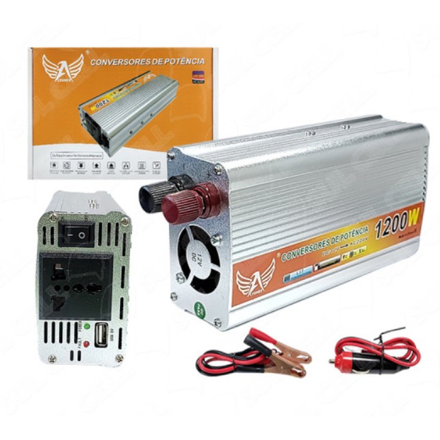 Conversor De Potência Veicular Inversor Com 1200W 800W 300W 200W De Potência Dc 12V - Ac 220V ...