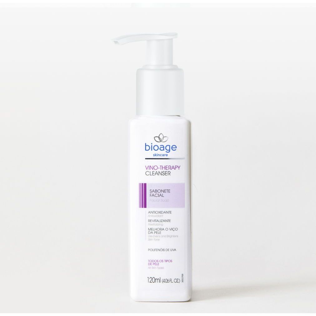 Sabonete Facial Vino Therapy Cleanser Bioage 120ml | Shopee Brasil