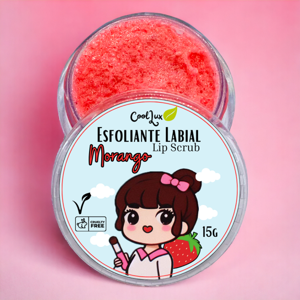 Esfoliante Labial Morango Lip Scrub Natural Vegano 15g | Shopee Brasil